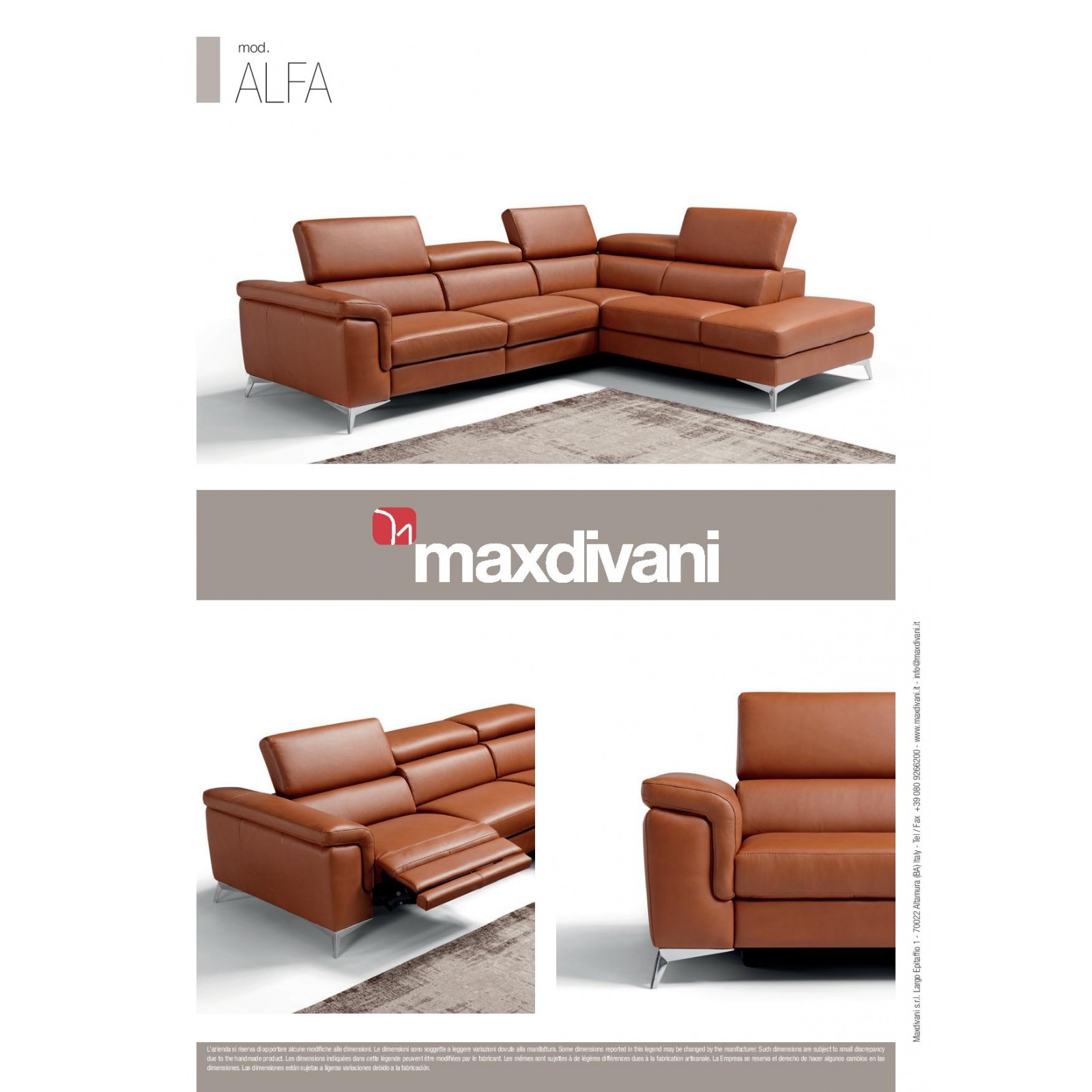 MAXDIVANI Alfa Reclining Sectional